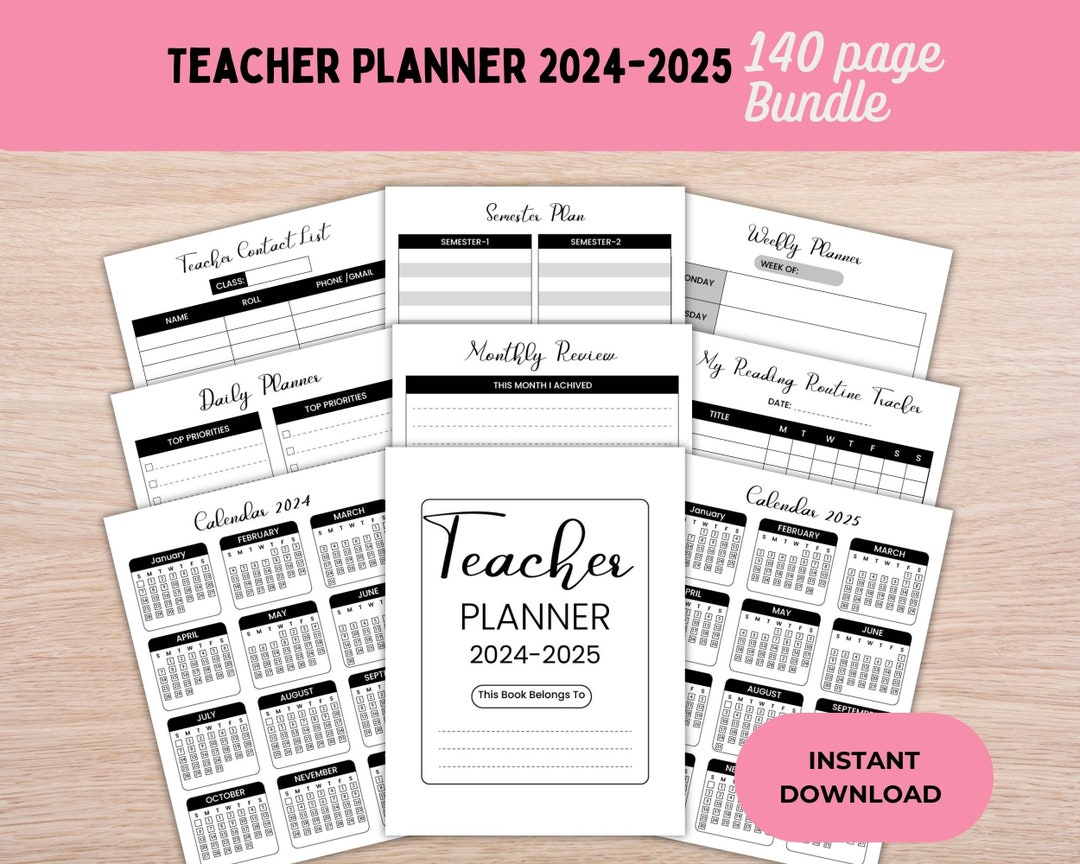 Teacher Planner 2024-2025 Digital Teacher Planner Printable Planner ...