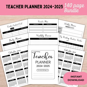 Teacher Planner 2024-2025 Digital Teacher Planner Printable Planner ...