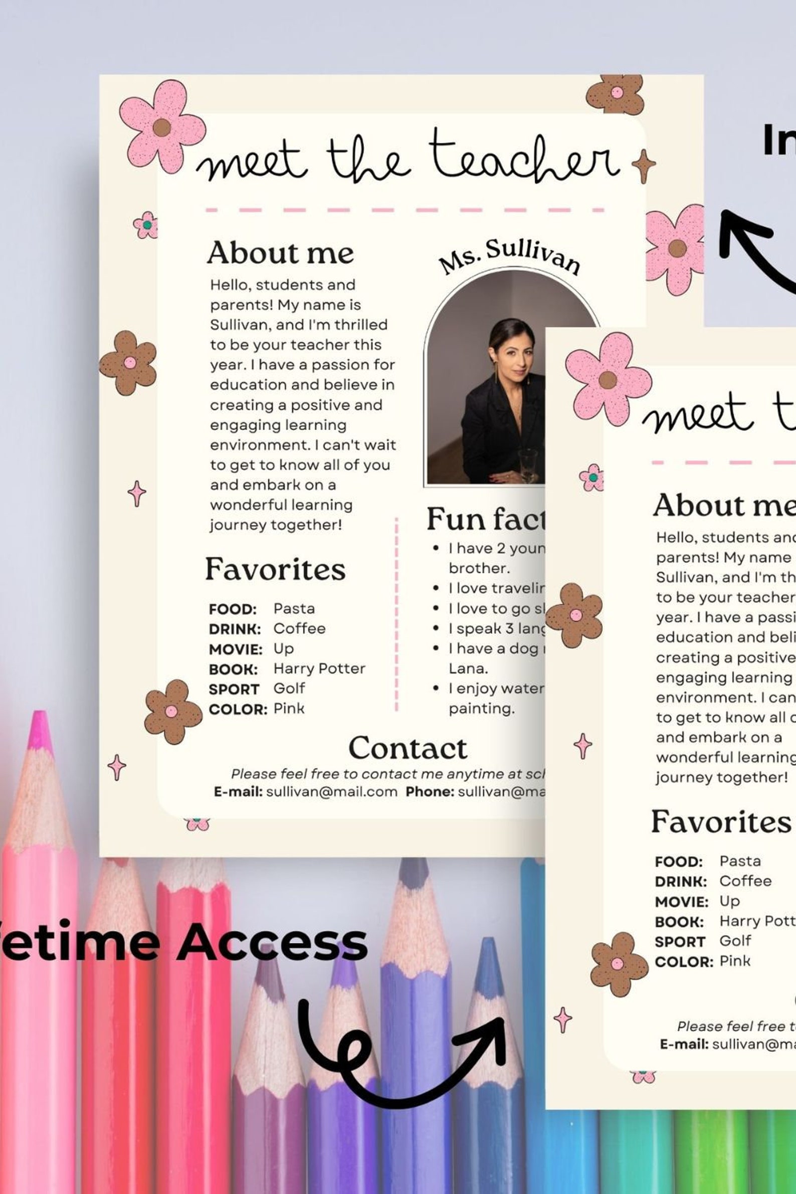 Meet the Teacher Template Back to School About the Teacher Printable ...