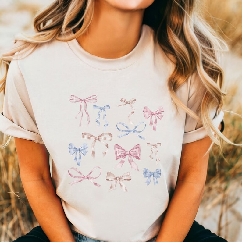 Coquette and Bows Shirt Coquette Pink T Shirt Ribbon Blue Coquette ...