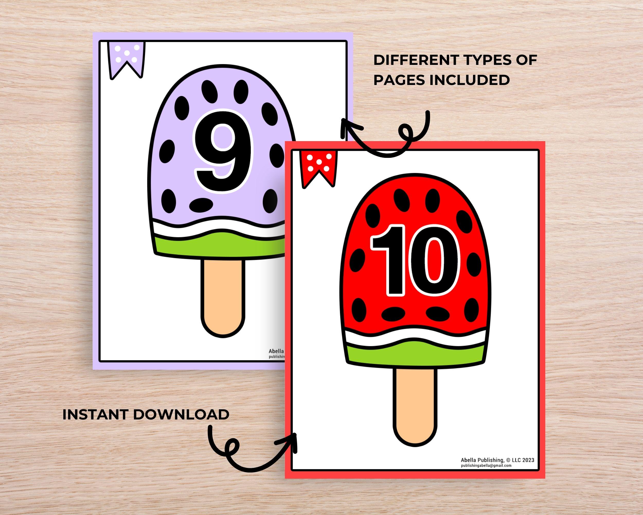 Rainbow Number Line for Classroom Printable Number Line Wall for ...