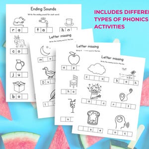 Phonics Worksheet for Kids Phonics Practice Kindergarten Alphabet ...