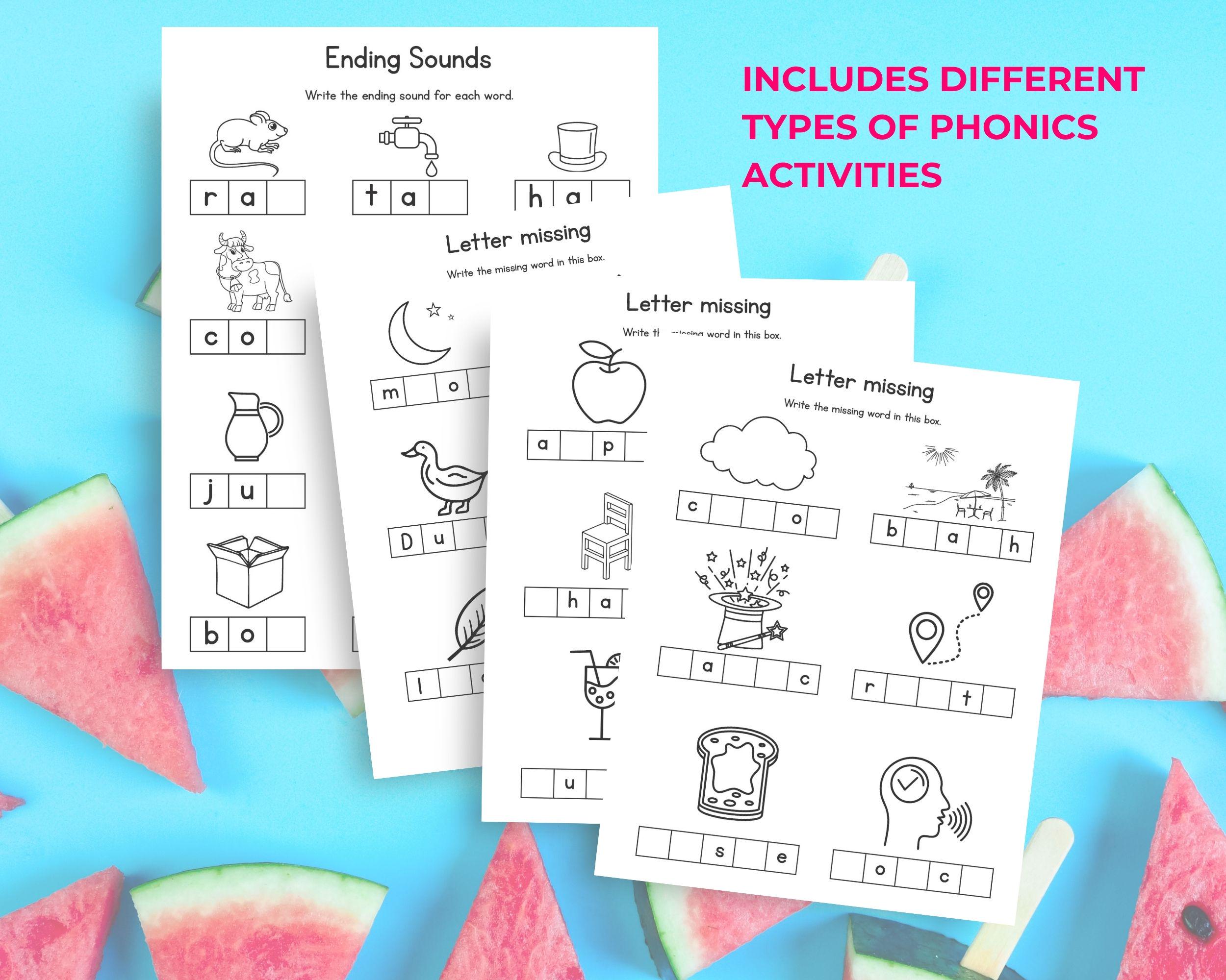 Phonics Worksheet for Kids Phonics Practice Kindergarten Alphabet ...