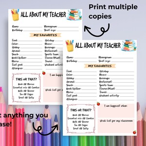 Meet the Teacher Template Back to School About the Teacher Printable ...