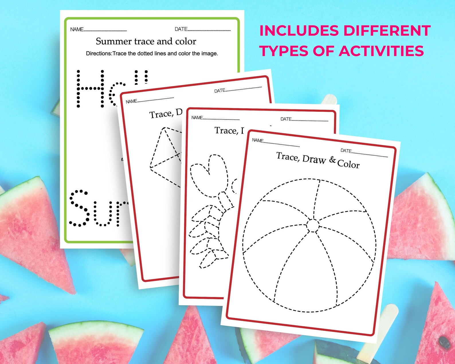 Printable Summer Worksheets Kindergarden Summer Activities for Prek 2/3 ...