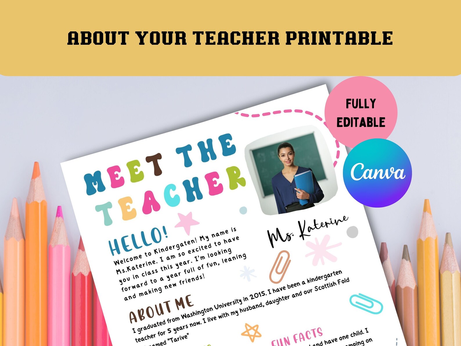 Meet the Teacher Letter Back to School Teacher Essential About the ...