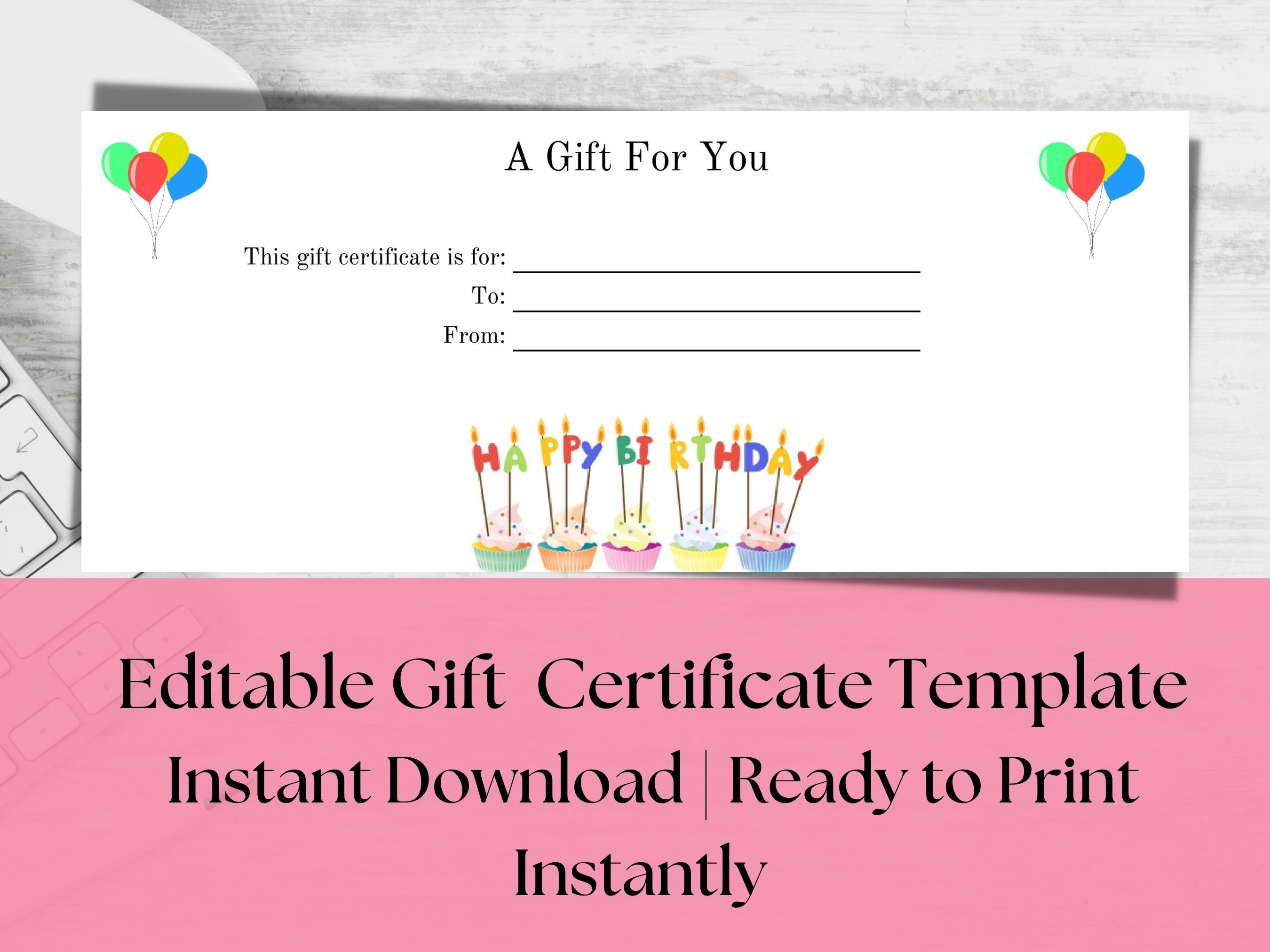 Birthday Gift Certificate Template, a Gift Certificate Template for ...