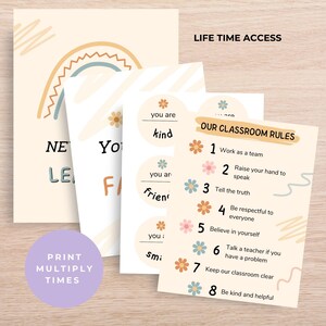 Boho Elementary Classroom Posters Positive Affirmation Classroom Poster ...