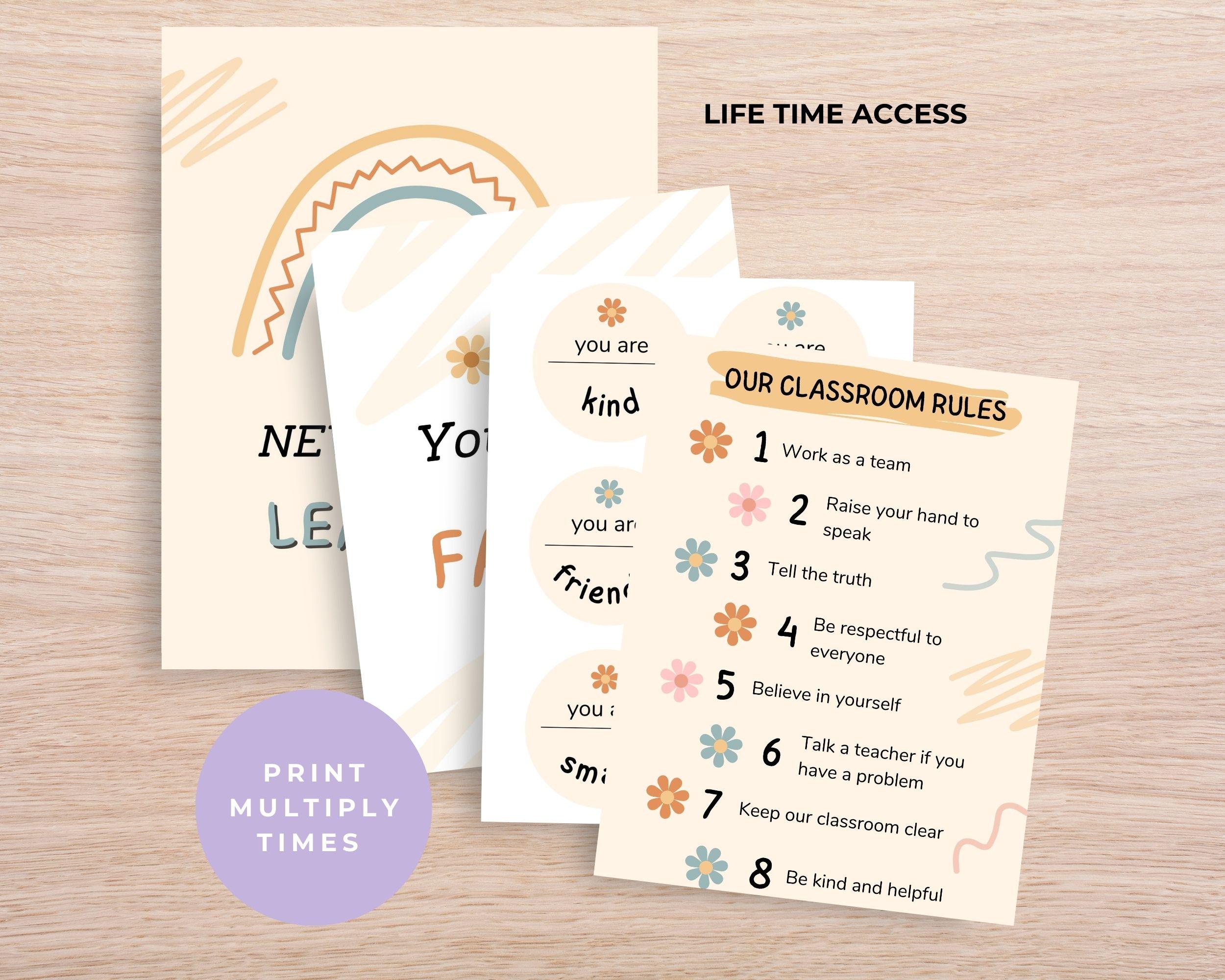 Boho Elementary Classroom Posters Positive Affirmation Classroom Poster ...