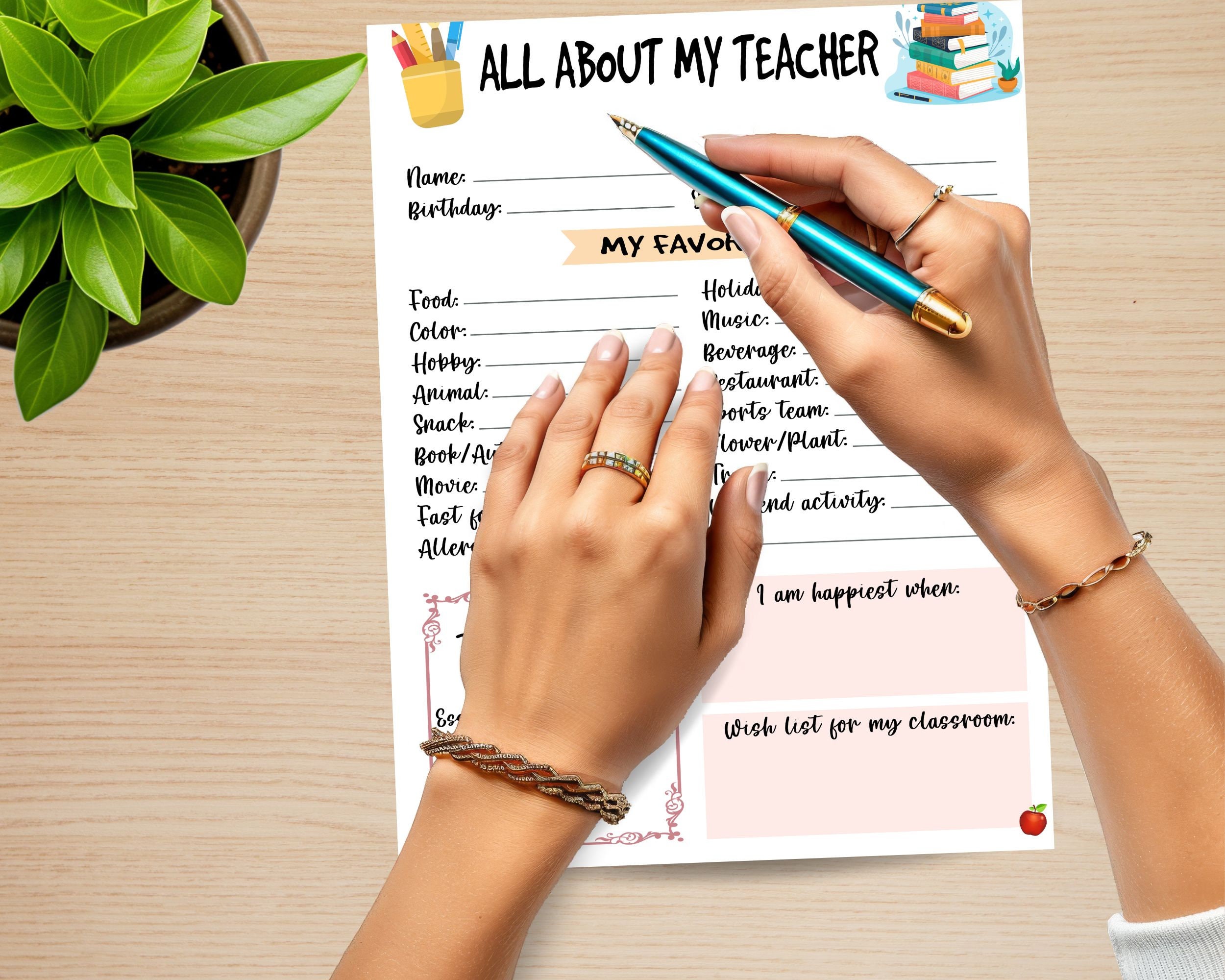 About the Teacher First Day of School Printable Meet the Teacher ...