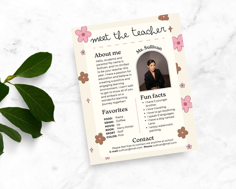 Meet the Teacher Template Back to School About the Teacher Printable ...