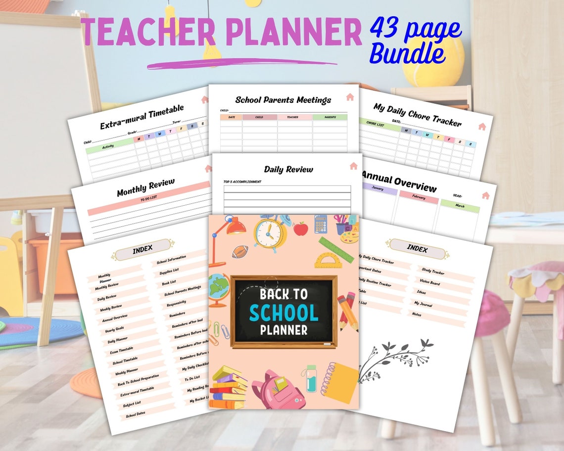 Teacher Planner Instant Download for 2024-2025 Teacher Planner Digital ...