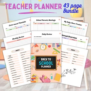 Teacher Planner Instant Download for 2024-2025 Teacher Planner Digital ...