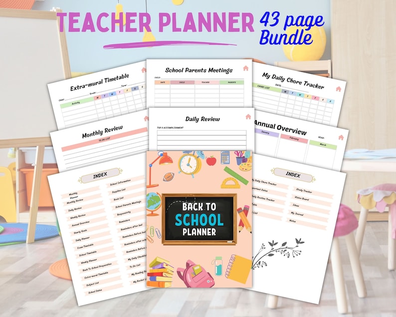 Teacher Planner Instant Download for 2024-2025 Teacher Planner Digital ...
