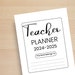Teacher Planner 2024-2025 Digital Teacher Planner Printable Planner ...