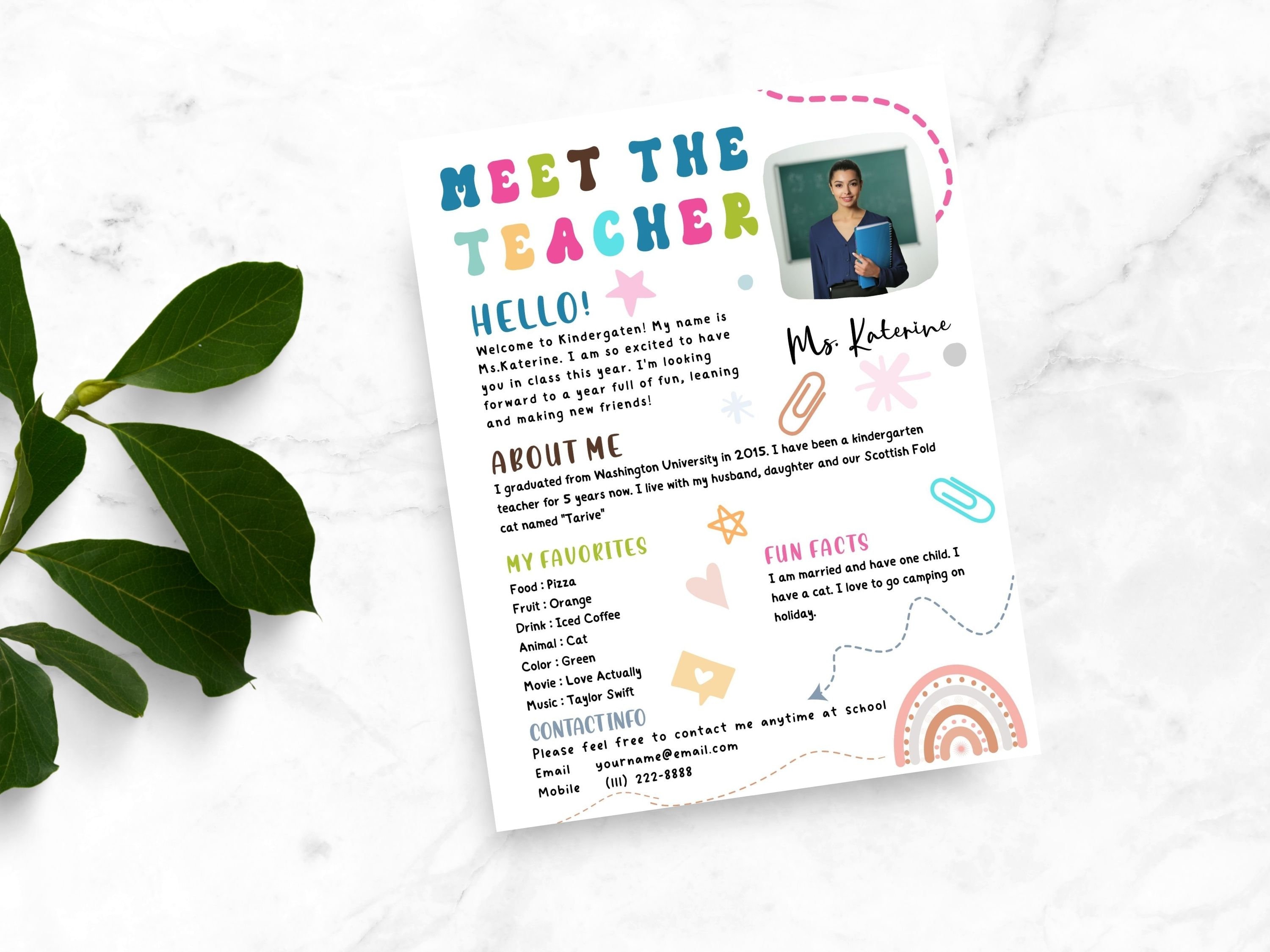 Meet the Teacher Letter Back to School Teacher Essential About the ...