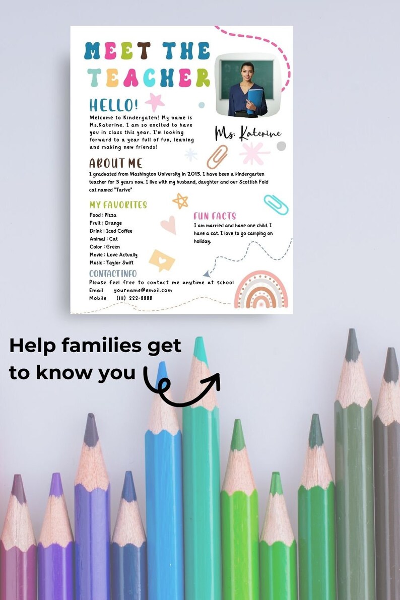 Meet the Teacher Letter Back to School Teacher Essential About the ...