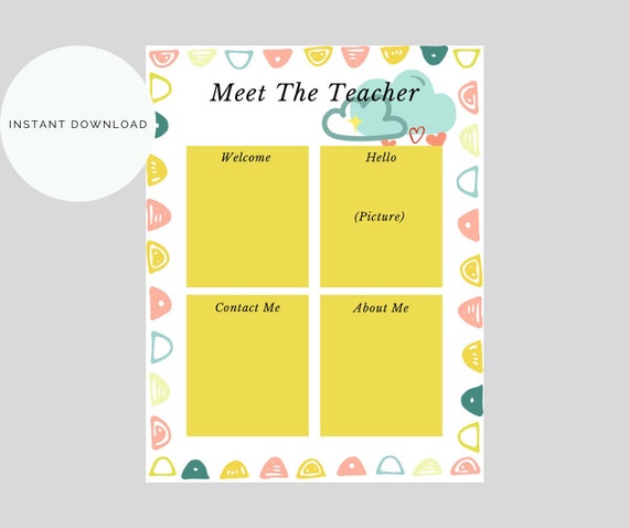 Minimalist Meet the Teacher Worksheet Teacher Newsletter | Etsy