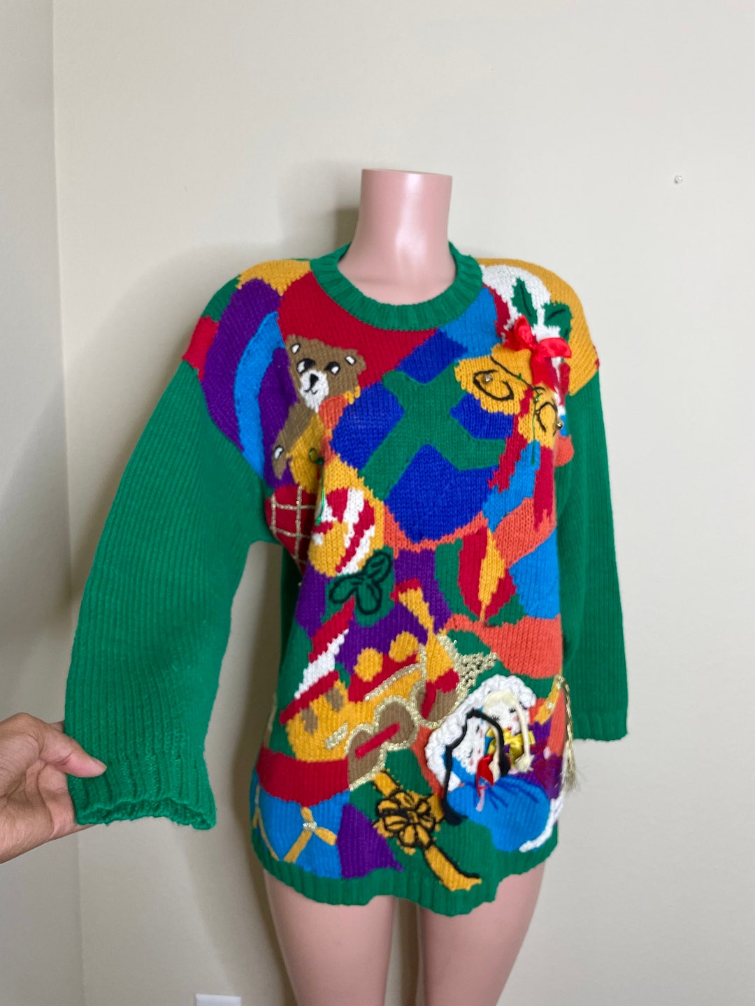 Vintage Chaus Sport Colorful Embroidered Sweater - Etsy