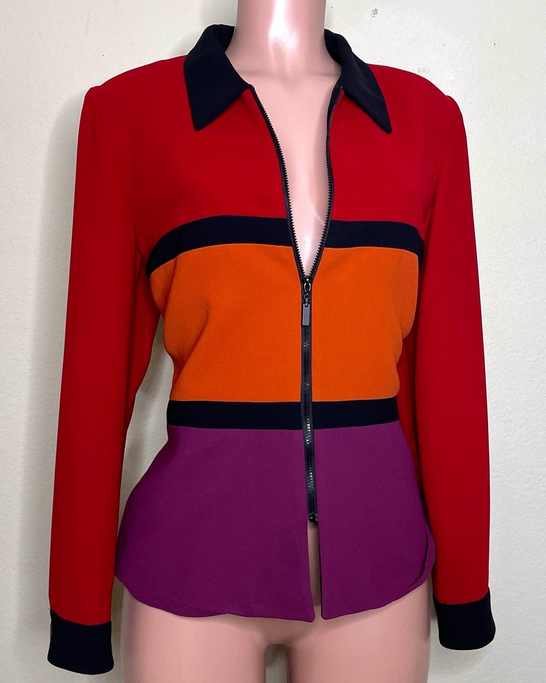 Vintage David Warren Colorblock Blazer - Etsy