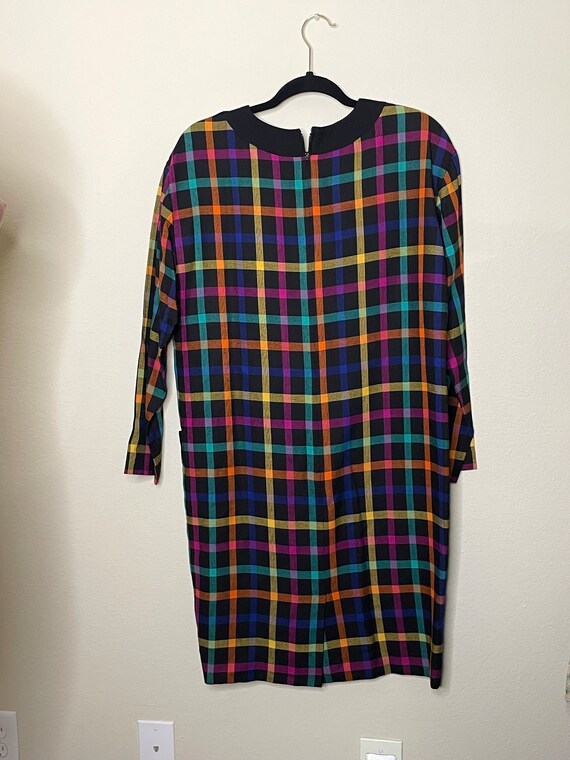 Vintage Santa Fe Colorful Plaid Dress - Gem