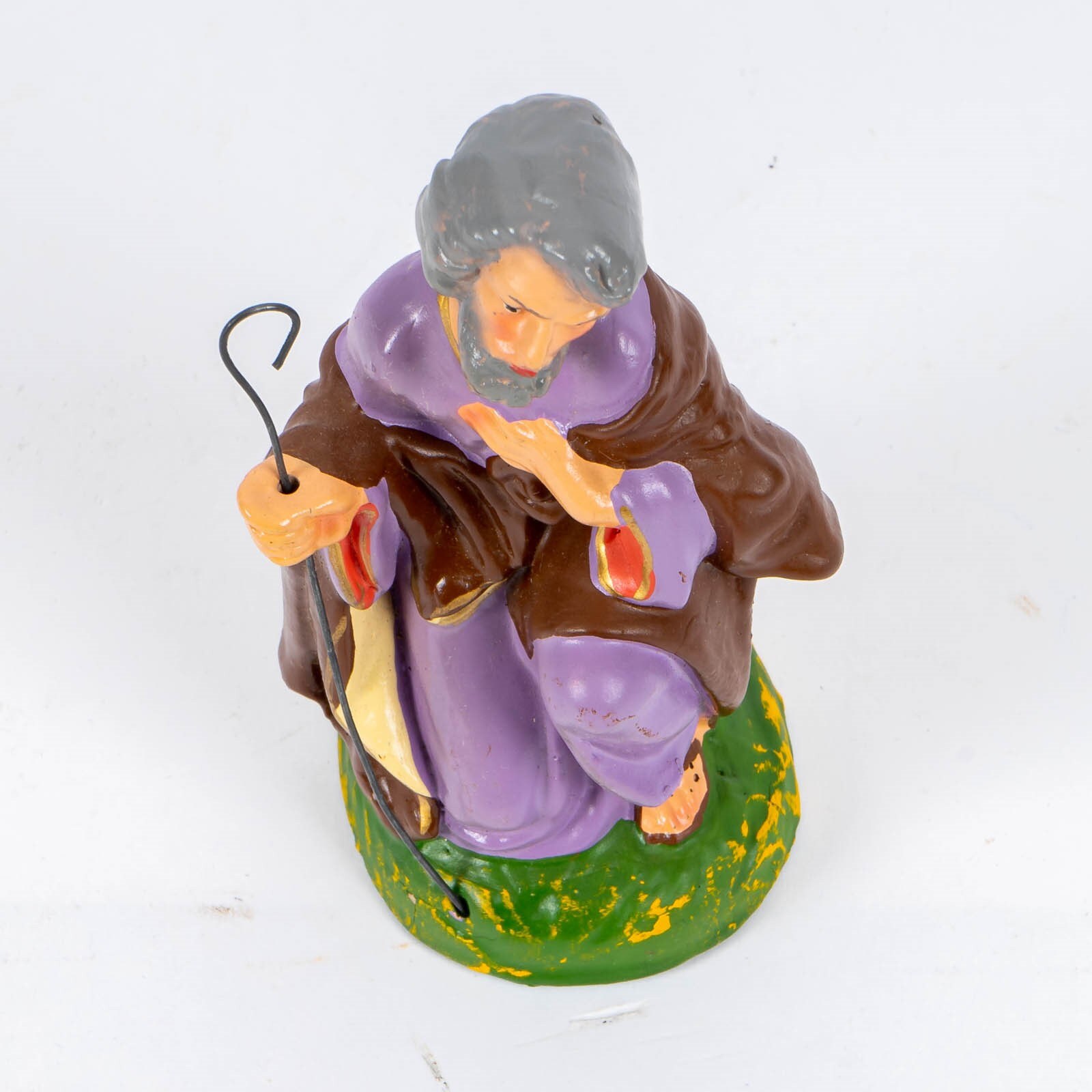 Nativity Kneeling Joseph Paper Mache Hand-painted Christmas Italy ...