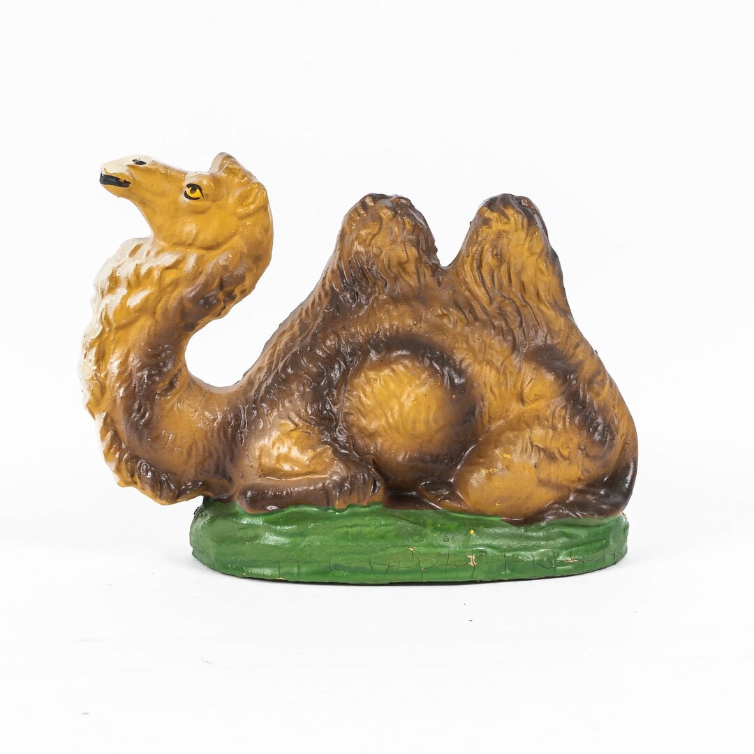Hand-painted Paper Mache Nativity Camel Laying Christmas Figurine ...