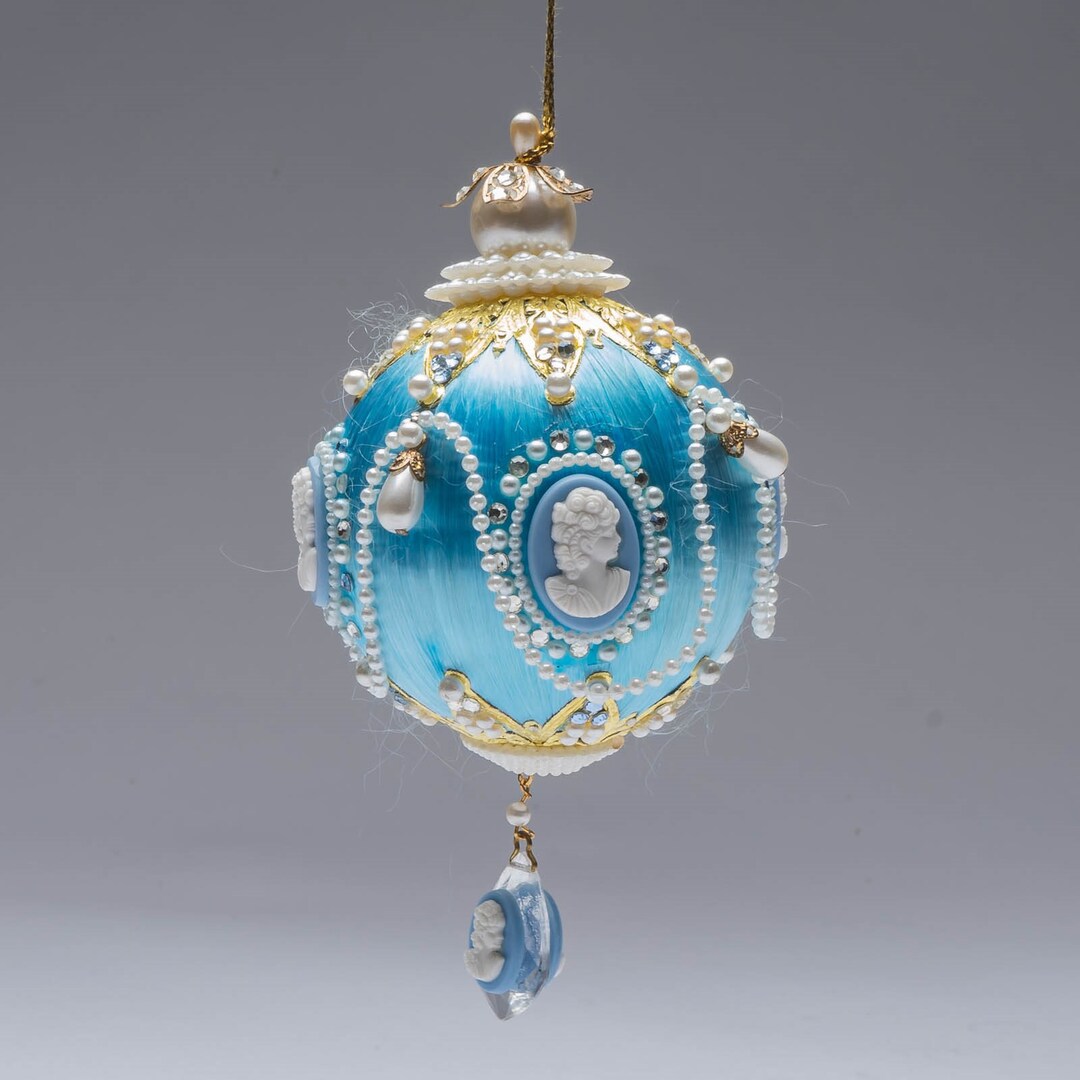 June Zimonick Cameo Swarovski Crystals Beads Christmas Ornament Vintage ...
