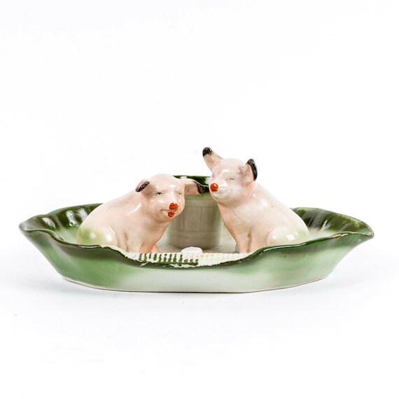 Victorian Era Fairing Ceramic Pigs Matchstick Holder Striker | Etsy