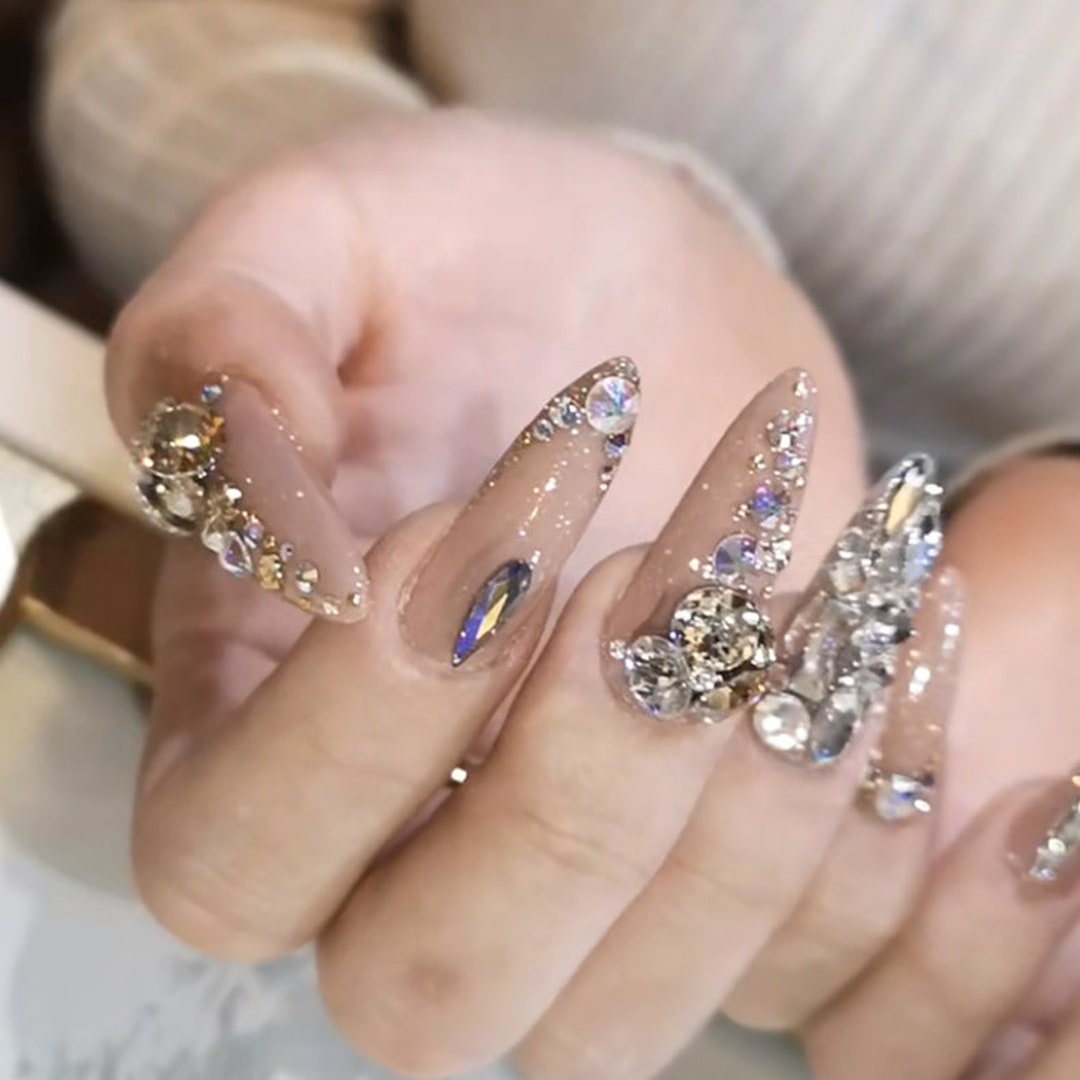 Hand Painted Nails Handmade Nails Designer Nails Art Press - Etsy