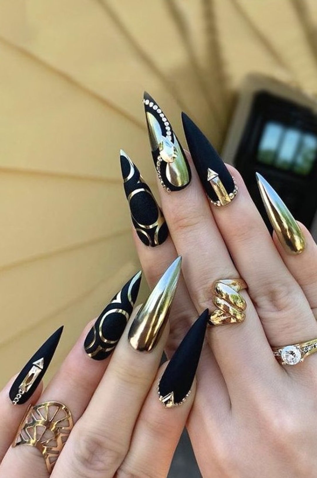 Hand Painted Nails Handmade Nails Designer Nails Art Press - Etsy