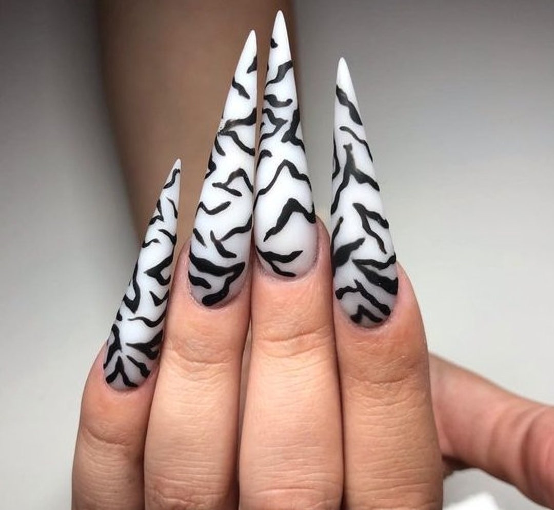 Hand Painted Nails Handmade Nails Designer Nails Art Press - Etsy