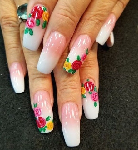 Hand Painted Nails Handmade Nails Designer Nails Art Press - Etsy