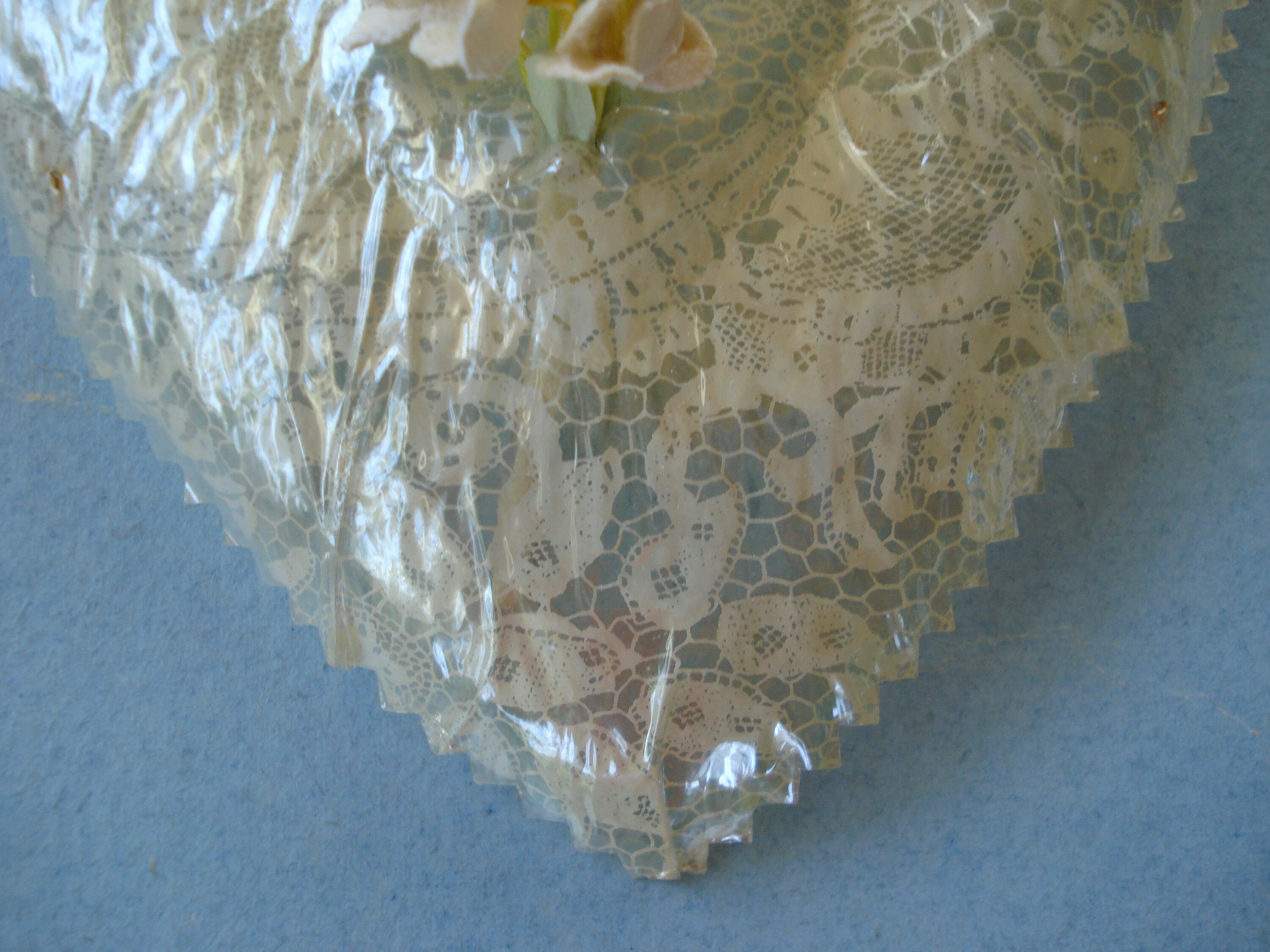 Vintage Cellophane Lace Puffy Heart Antique Valentines Card Candy ...