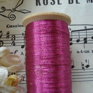 Spool Antique French Bright Pink 1 Ply Metal Metallic Embroidery Thread ...