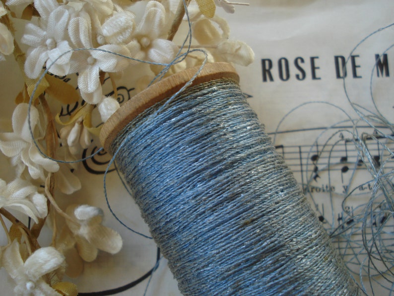 20y Antique French Silver Metallic Blue Core Twist Metal Embroidery ...