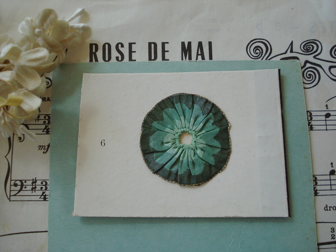 Antique French Salesman Sample Ombre Green Silk Metallic - Etsy