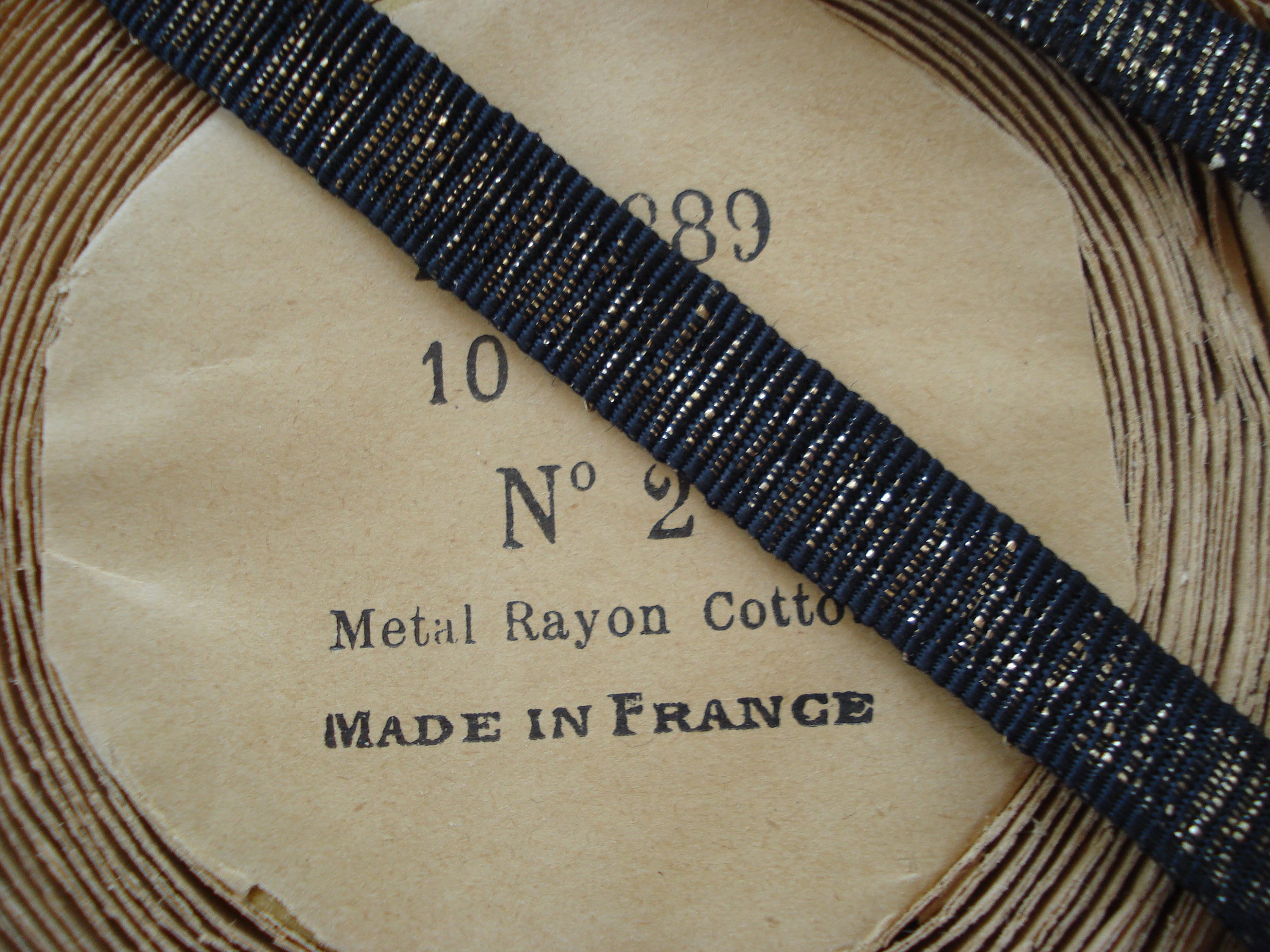18" Antique French 3/8" Real Metal Gold Black Wrist Watch Band ...