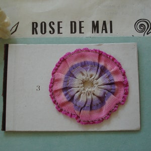 Antique French Salesman Sample Ombre Pink Purple Silk Metallic Ribbon ...