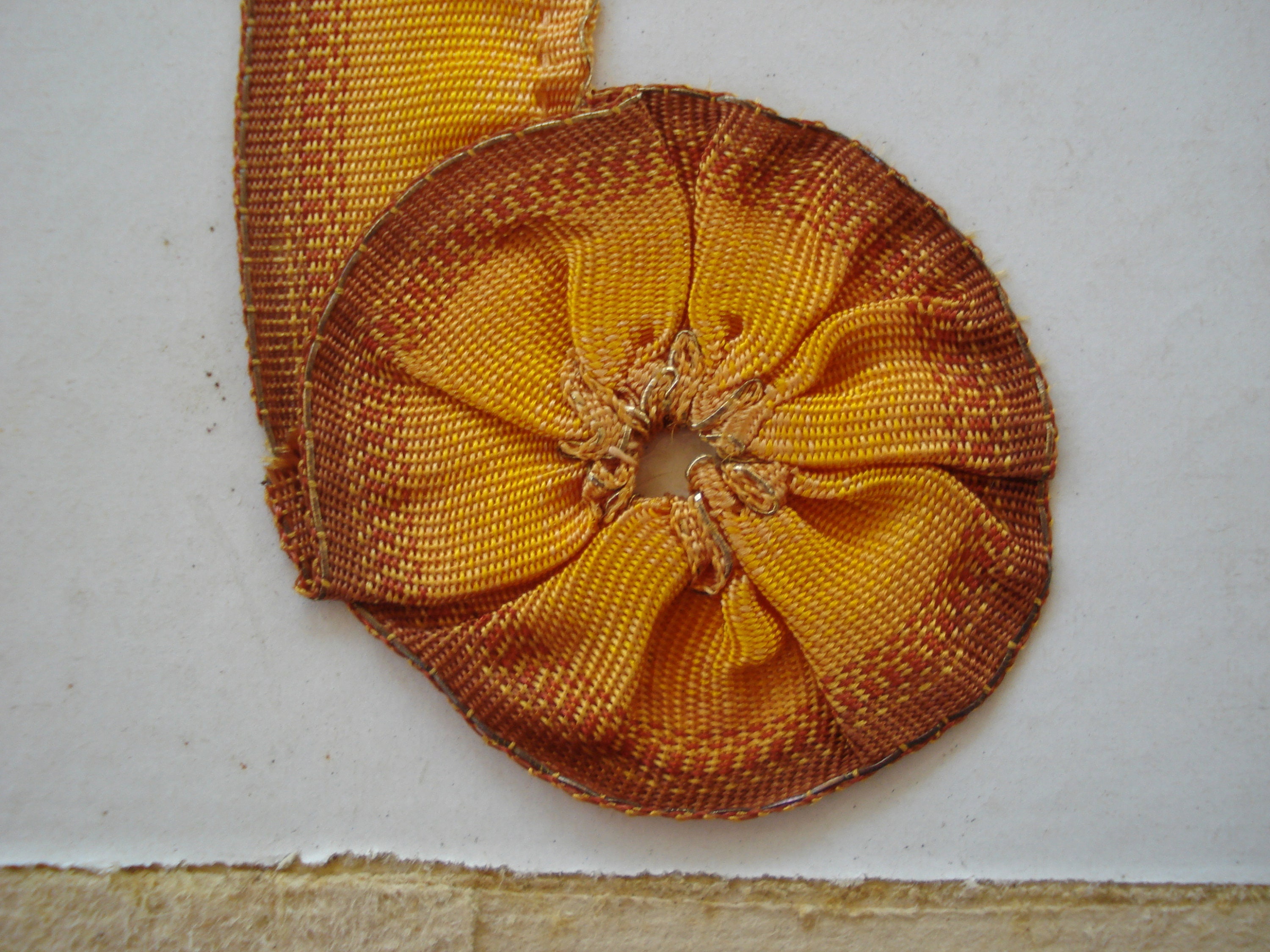 Antique French Salesman Sample Card Marigold Blue Silk Metallic Ribbon ...