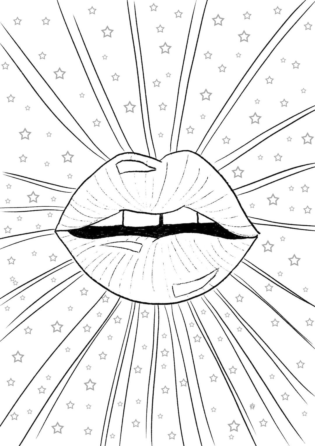 Printable A4 Pop Art Style Colouring Page - Digital Download - Etsy