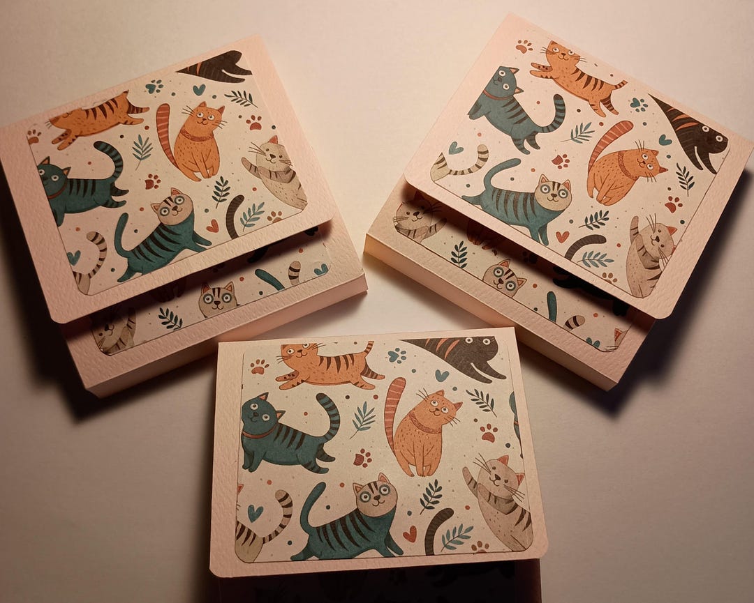 Cats Magnetic Sticky Notepad Set - Desk Accessory, Gift for Cat Lover ...