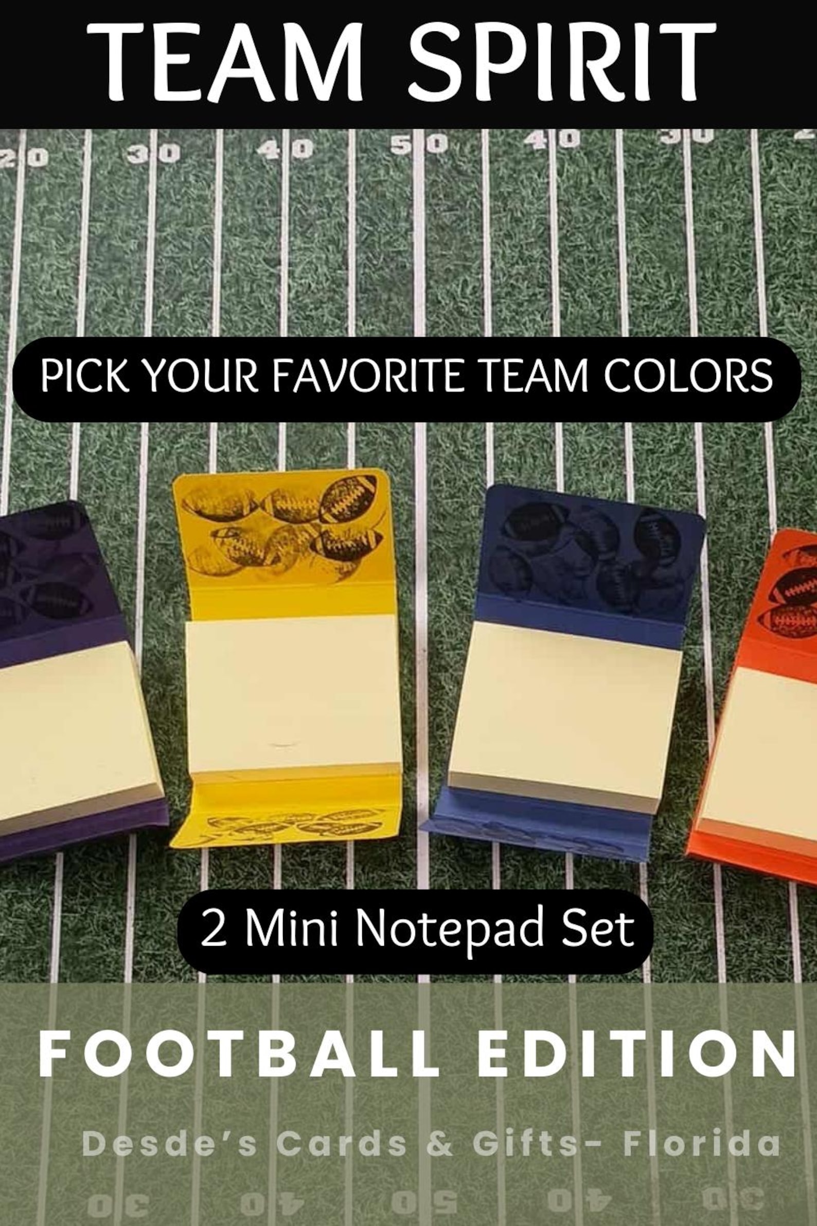Football Mini Notepads 2-pack | Team Spirit School Sports Gift | Color ...