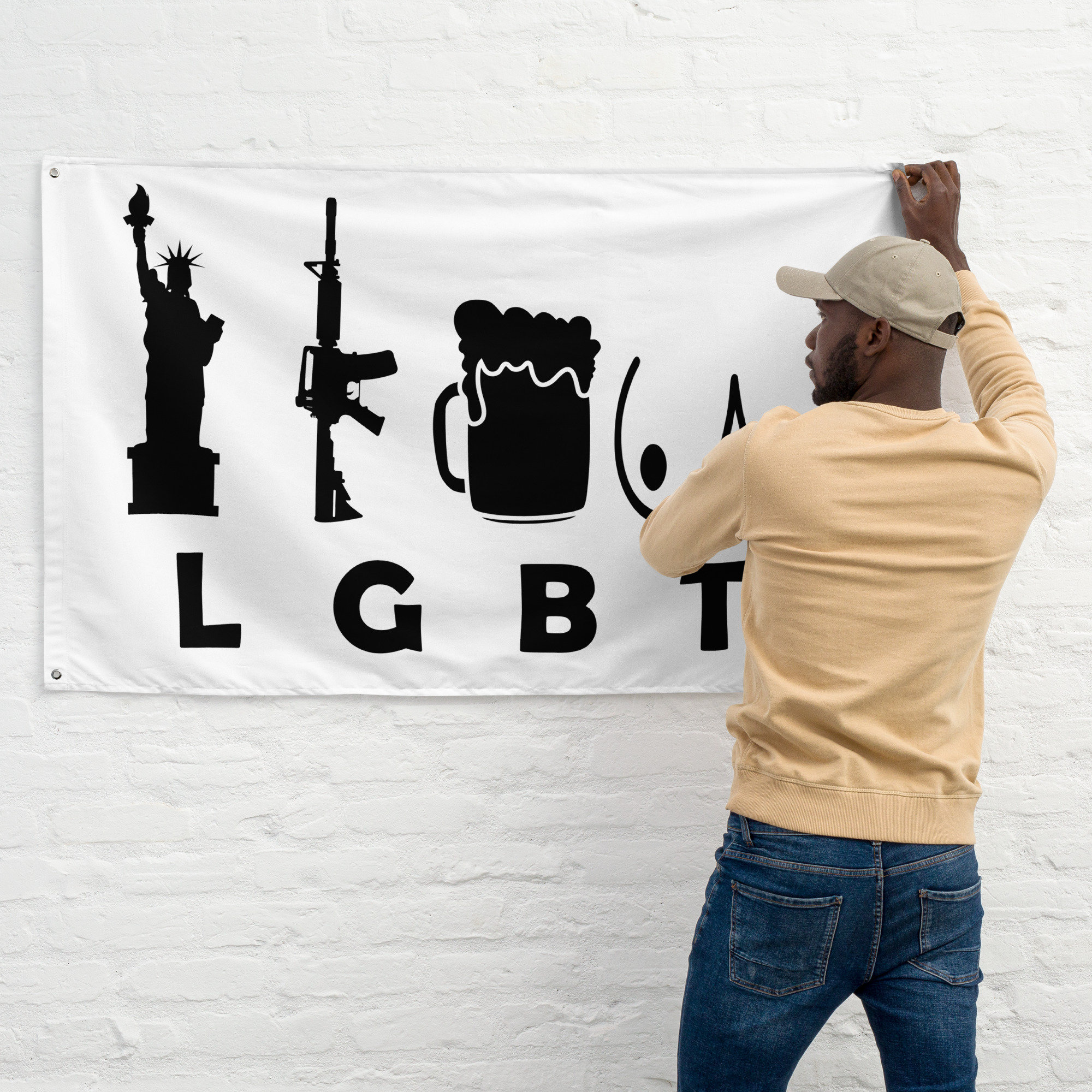 Funny American Liberty Gun Beer Flag Banner Made of Polyester - Etsy