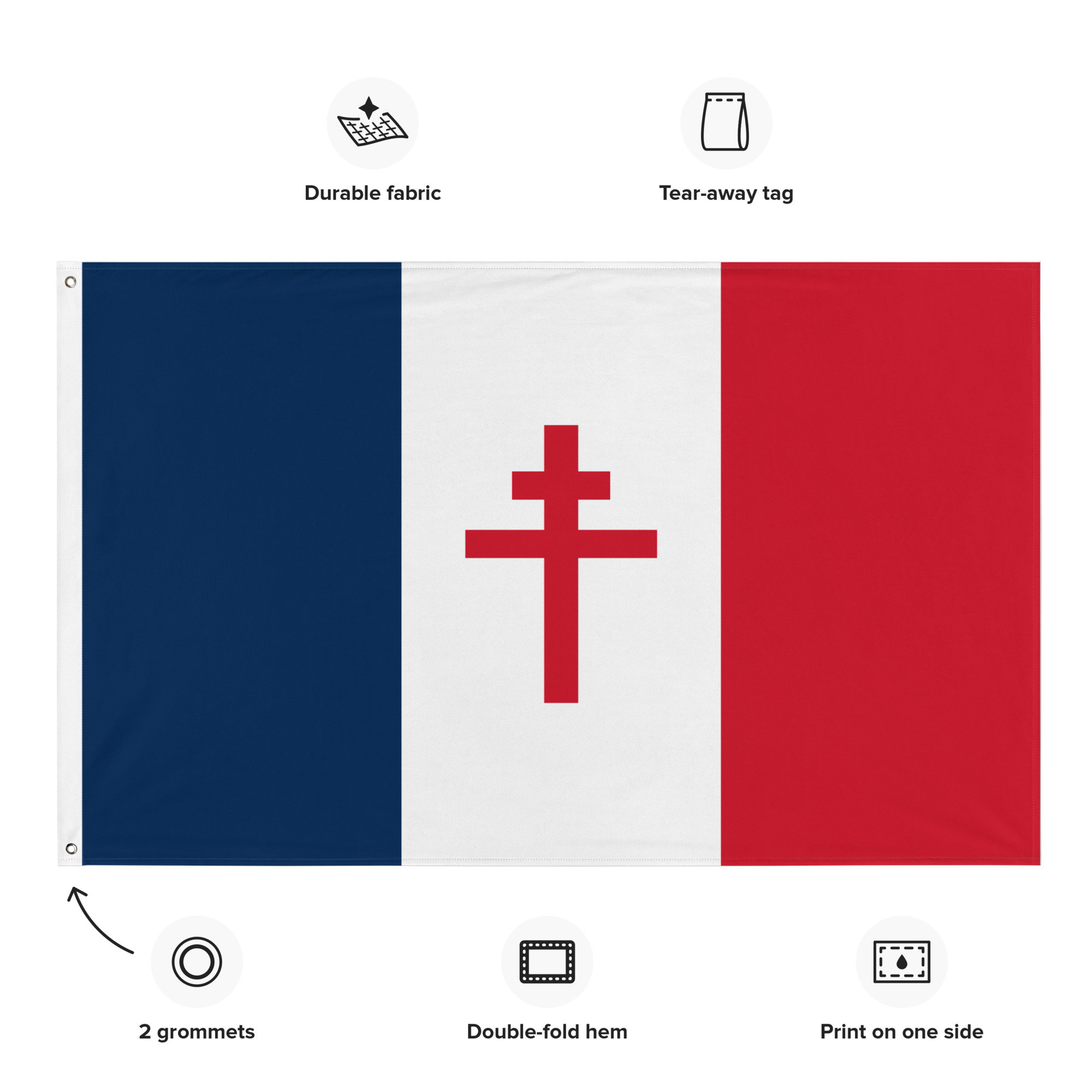 World War 2 Free France Flag WWII French Resistance Banner - Etsy