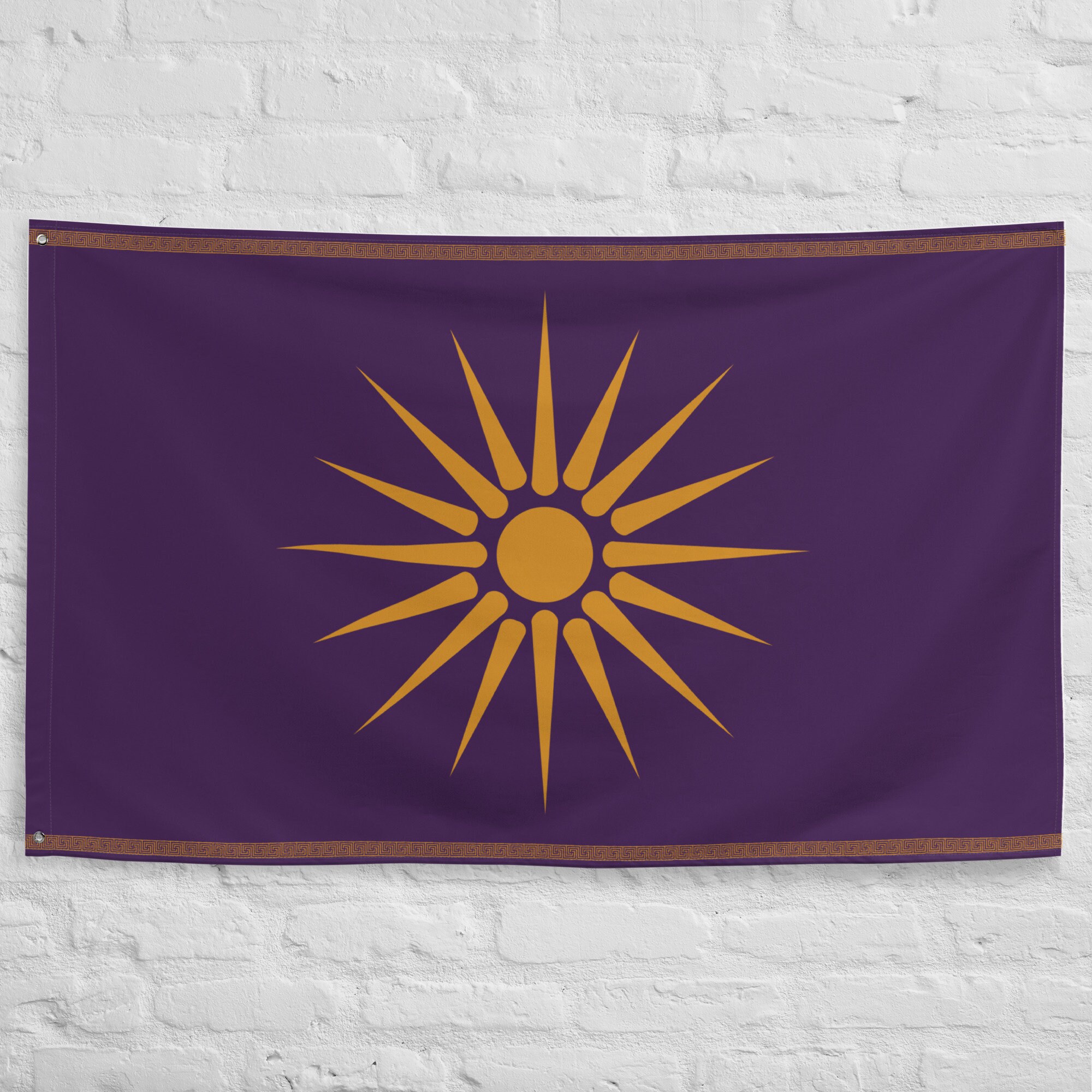 The Kingdom of Macedonia Ancient Macedon Banner Flag 100% Polyester With 2 Iron Grommets Ancient ...