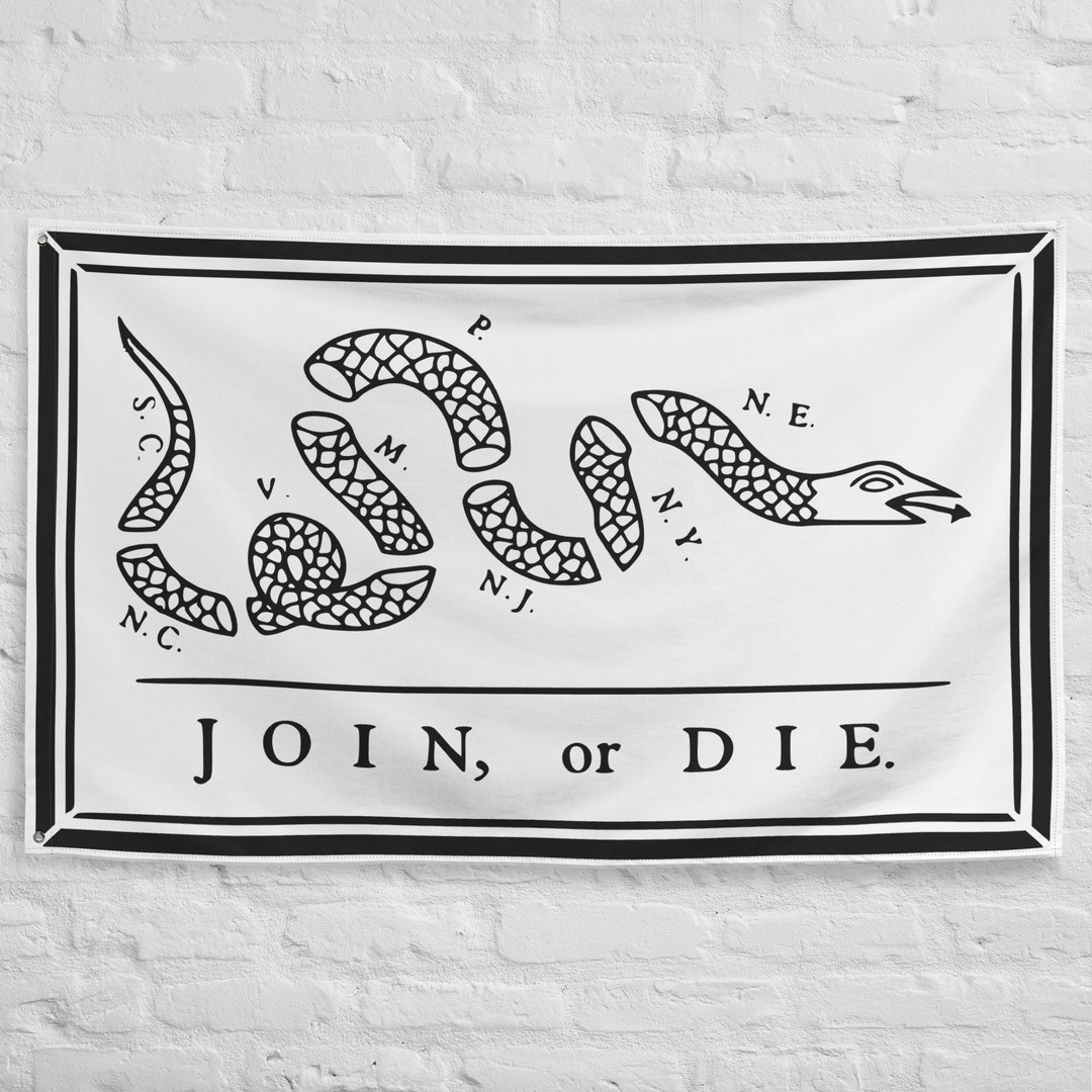 Join or Die Flag: Historical American Polyester Decor - Etsy