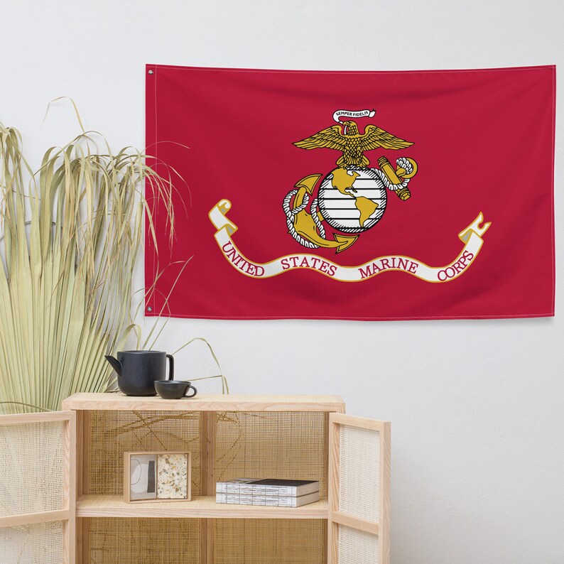 United States Marine Corps Flag USMC Emblem Flag - Etsy