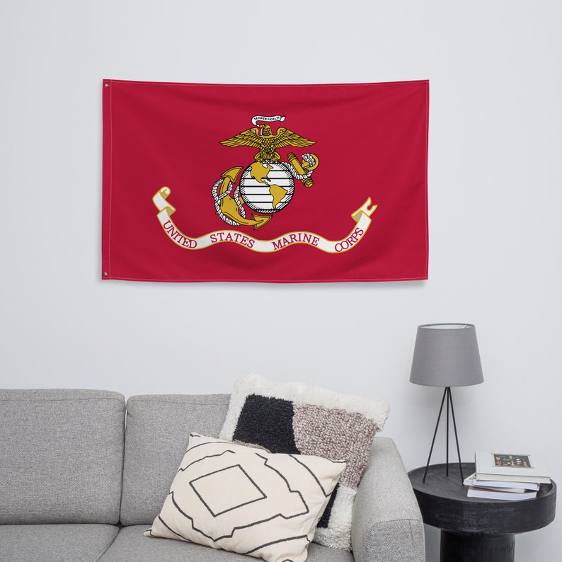 United States Marine Corps Flag USMC Emblem Flag - Etsy