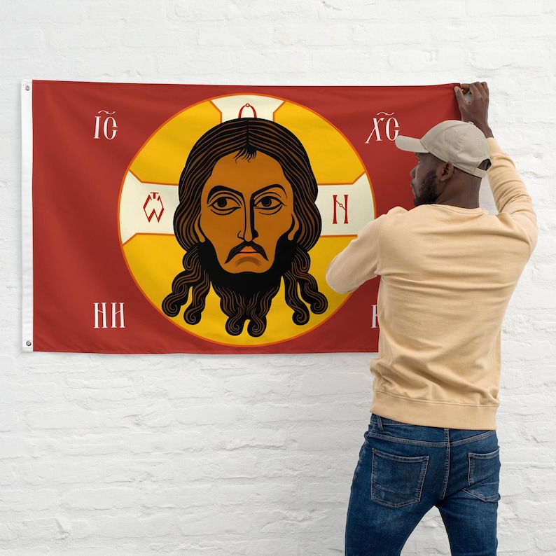 Orthodox Jesus Christ Flag: Holy Face Christian Banner - Etsy
